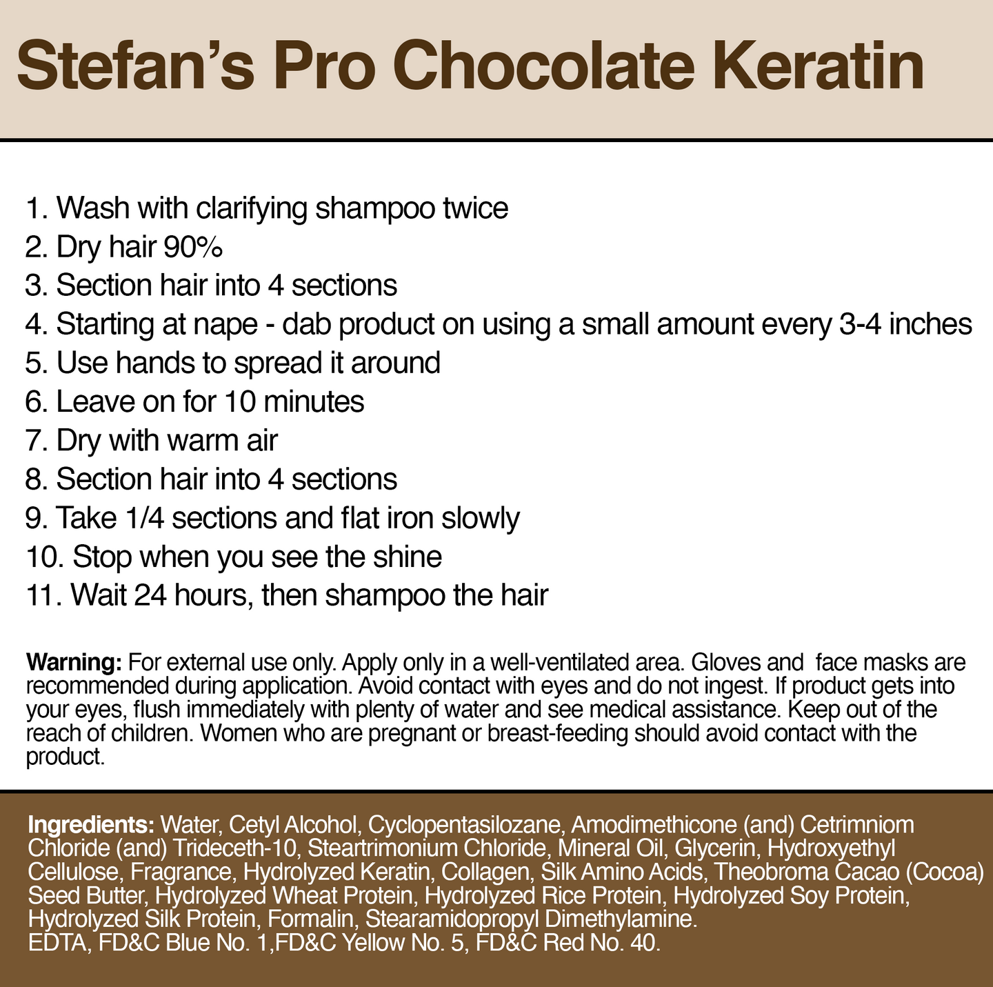 Chocolate Keratin (Cocoa-Infused Solution) – Stefan's Professional